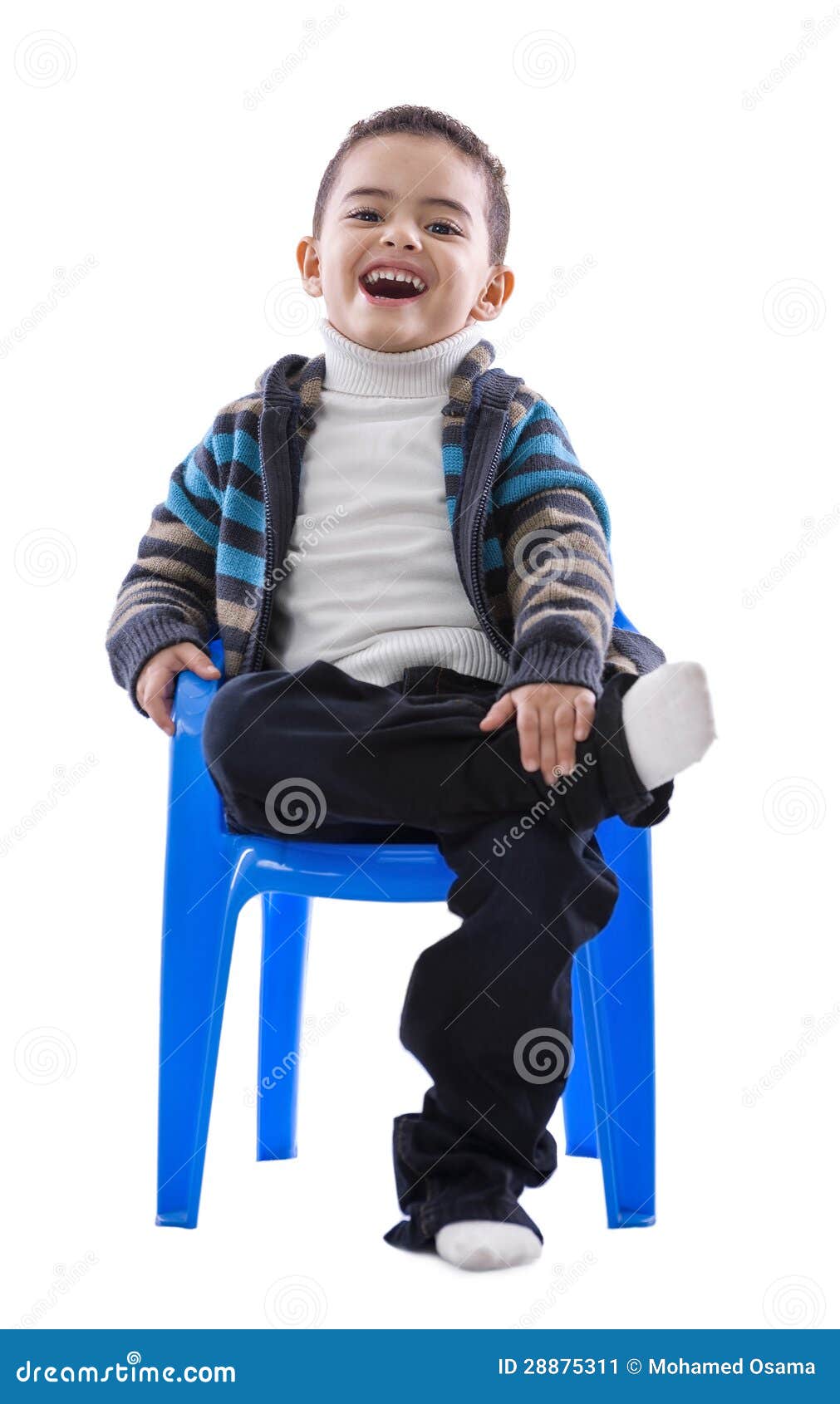 Handsome Laughing Boy Sitting Stock Image - Image of active, model ...
