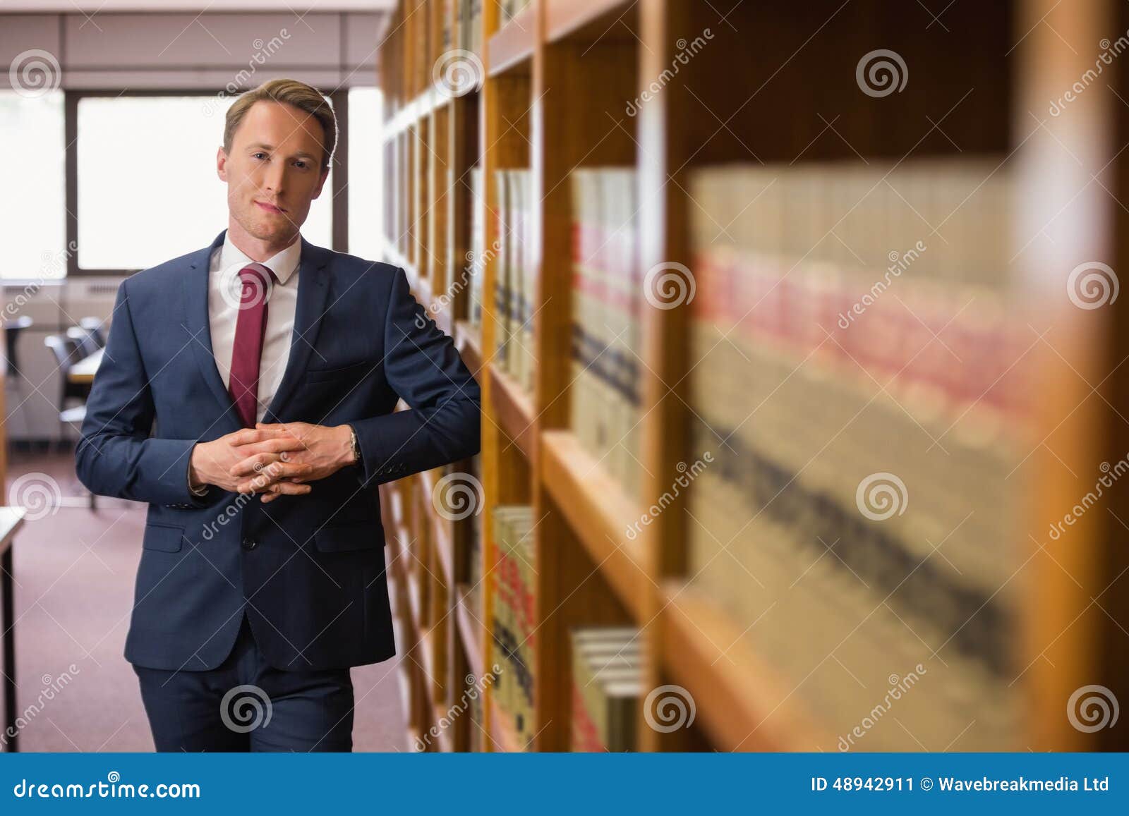 Handsome Lawyer in the Law Library Stock Image - Image of young, higher ...