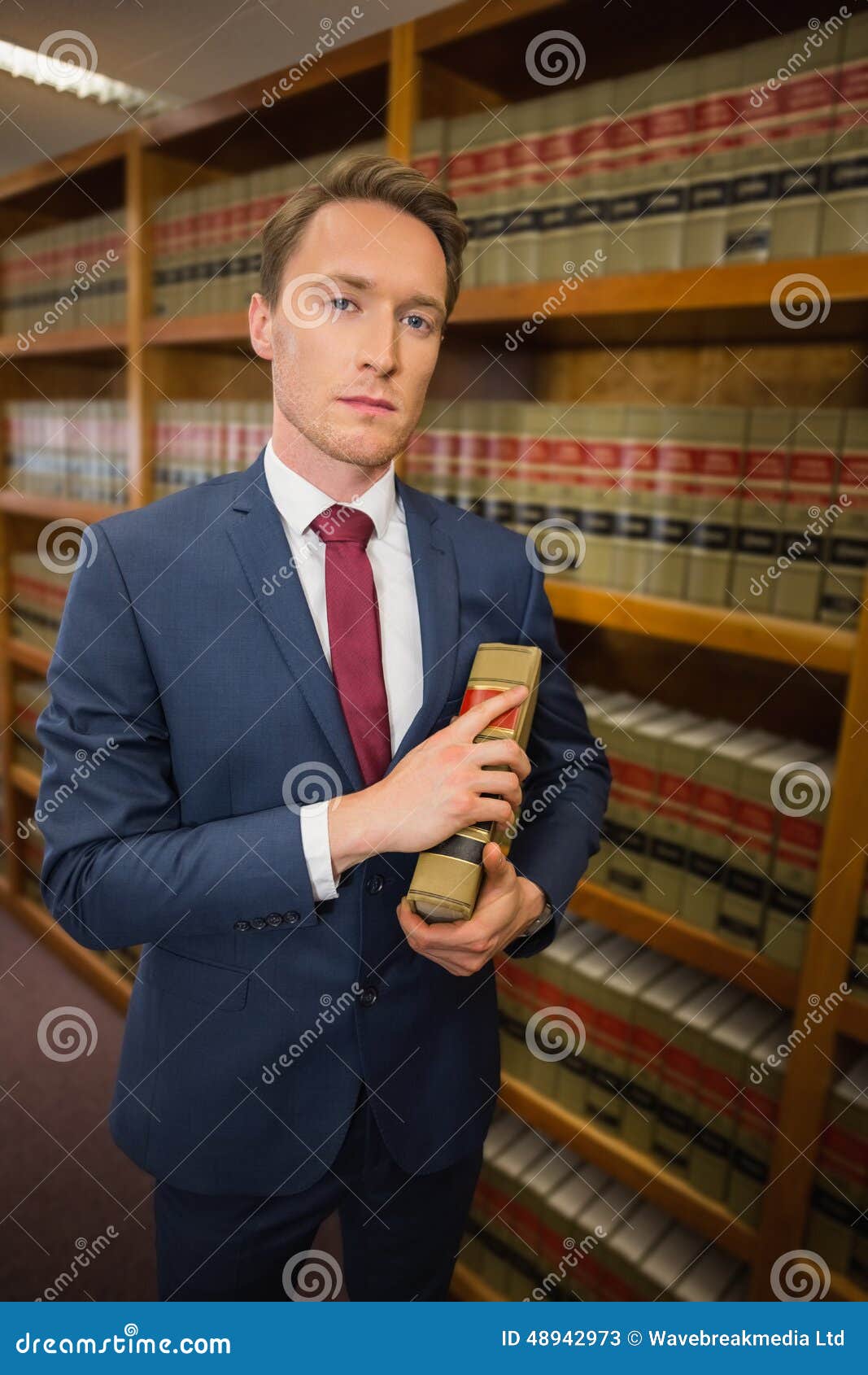 Handsome Lawyer in the Law Library Stock Image - Image of shelf ...