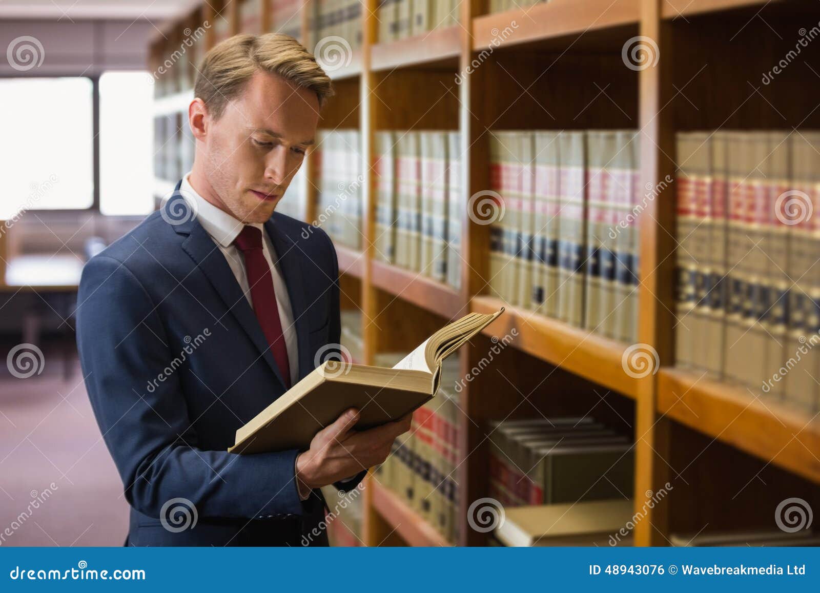 Handsome Lawyer in the Law Library Stock Photo - Image of male, book ...