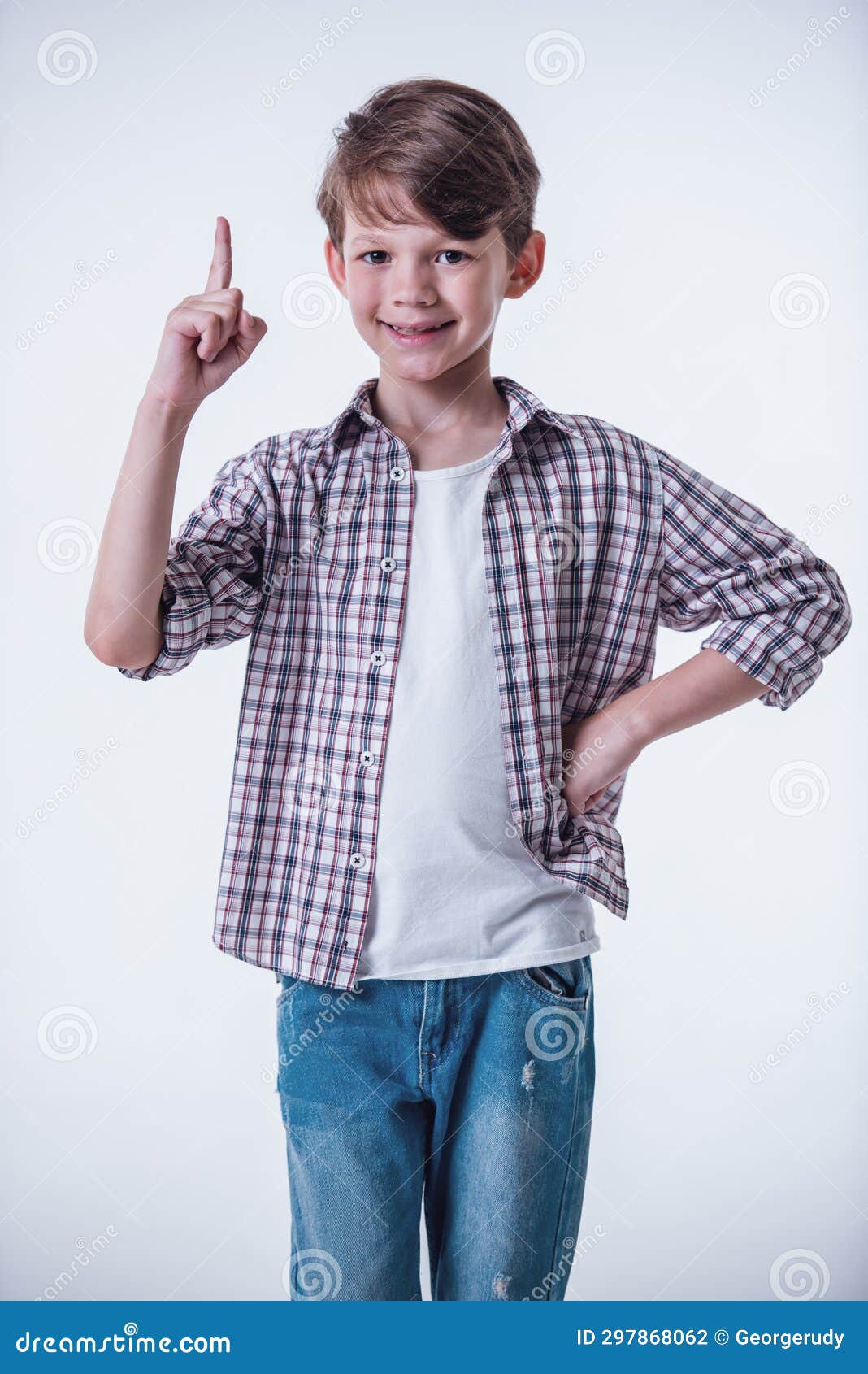 Handsome little boy stock photo. Image of gesture, casual - 297868062