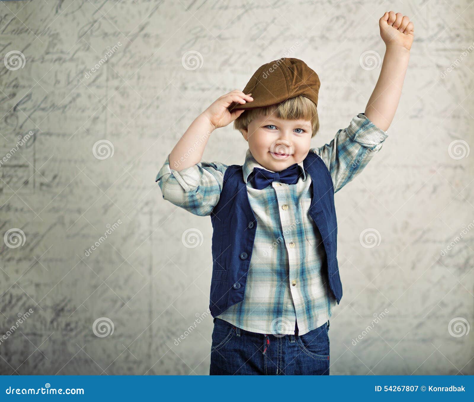 Handsome Little Boy With A Victory Gesture Stock Image - Image of ...