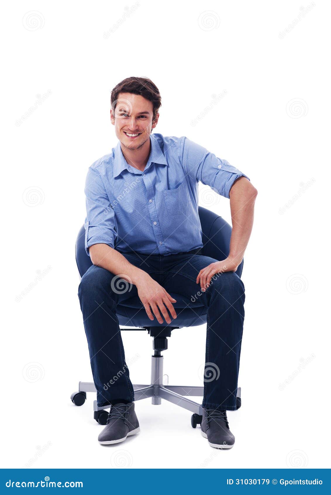 Handsome male on chair stock image. Image of expressing - 31030179
