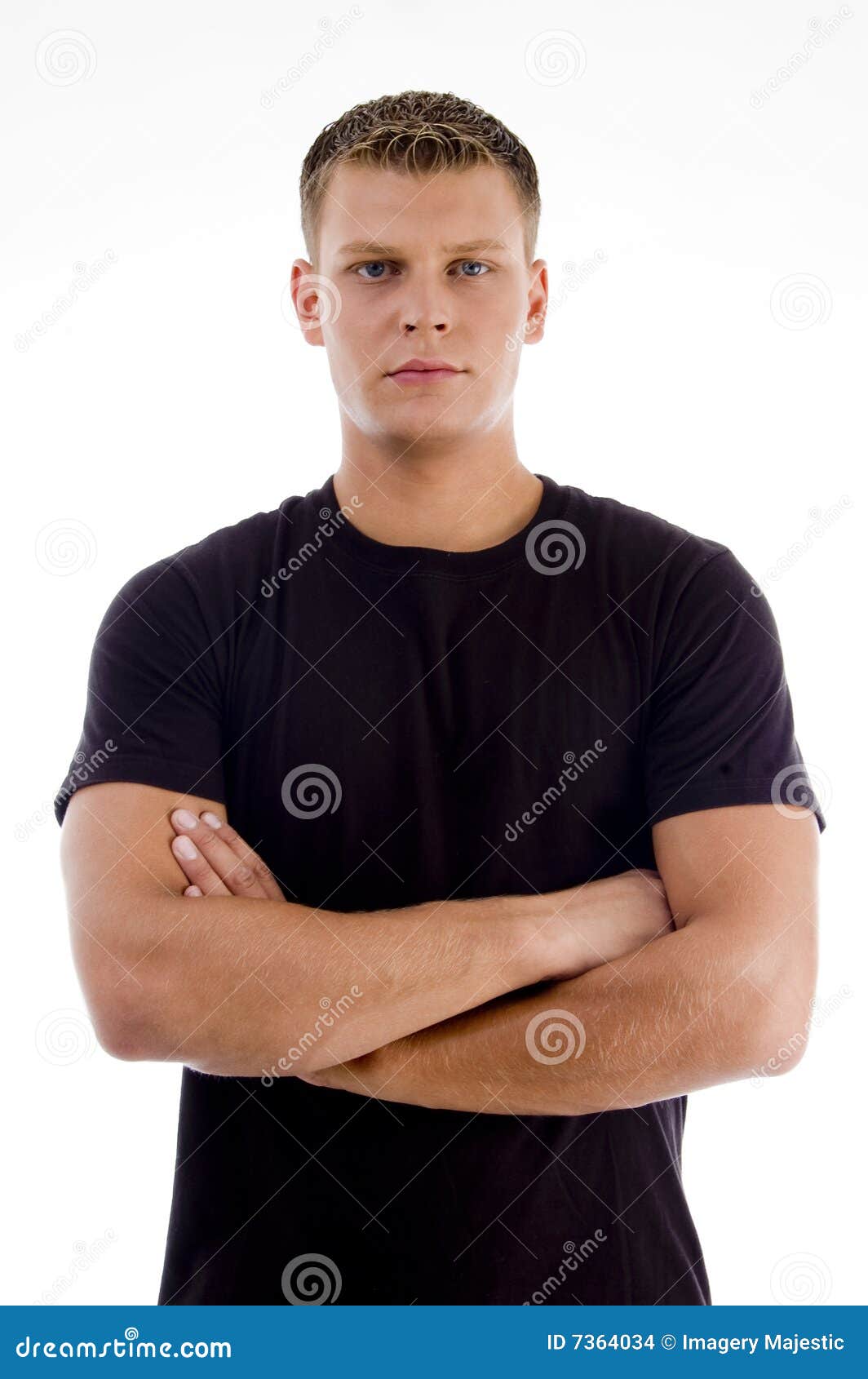 Handsome Male with Crossed Arms Stock Photo - Image of shape, person ...