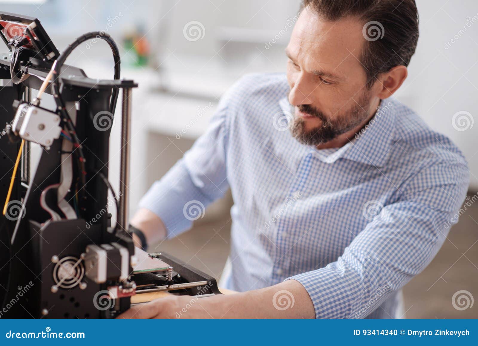 Handsome Male Designer Working with 3d Technology Stock Photo - Image ...