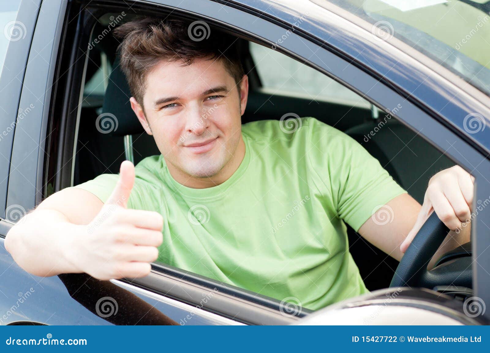 Handsome Male Driver Sitting in a Car Stock Photo - Image of good ...