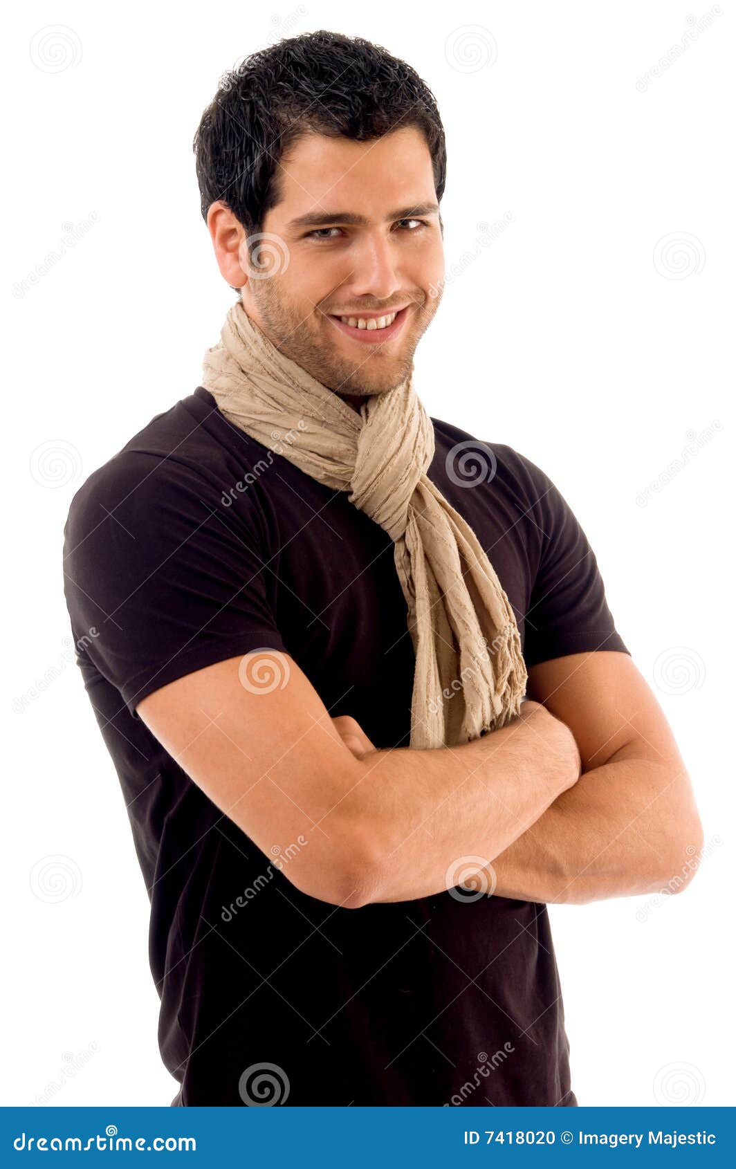 Handsome Male with Folded Hands Stock Photo - Image of folded, posing ...