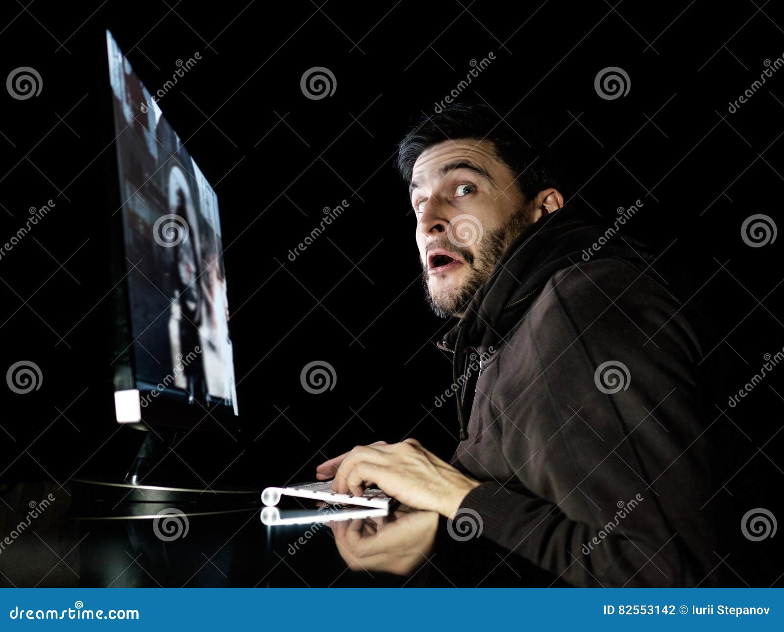 Handsome Male Gamer Playing Computer Video Game Stock Photo - Image of ...