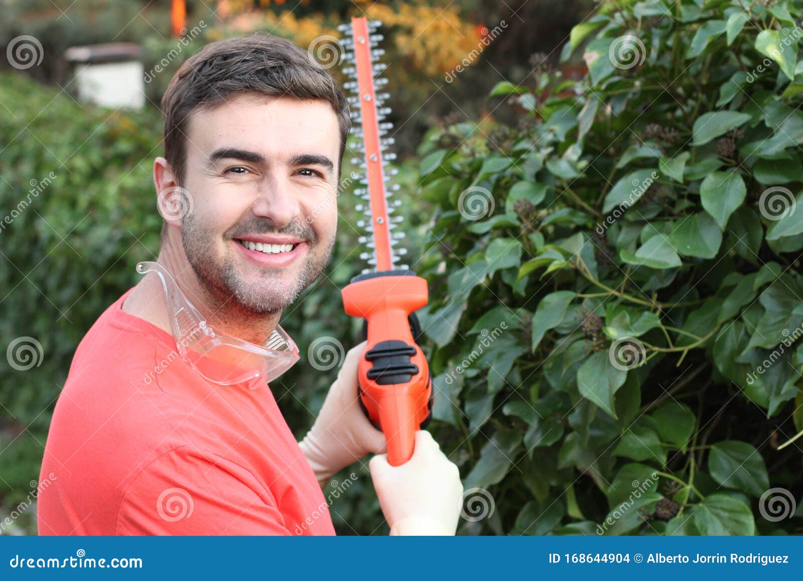 Handsome Male Gardener Smiling at Work Stock Photo - Image of caucasian ...