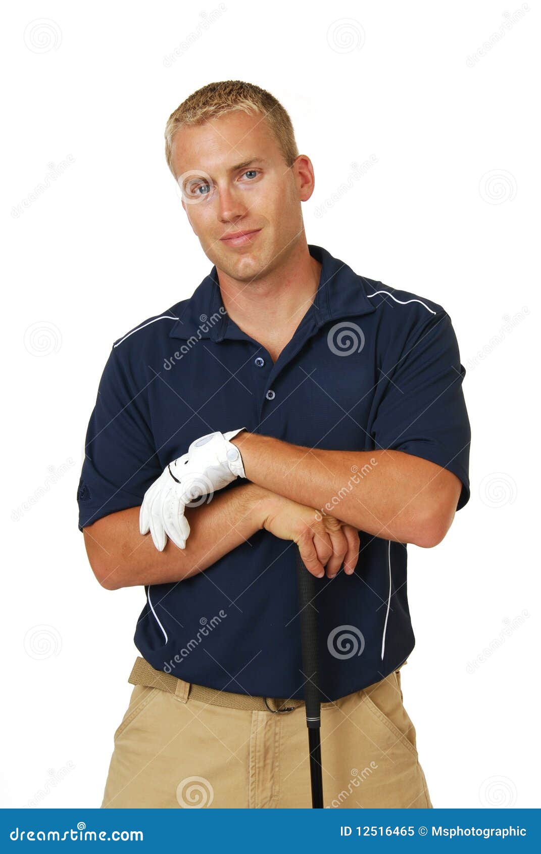 Handsome male golfer stock image. Image of recreation - 12516465