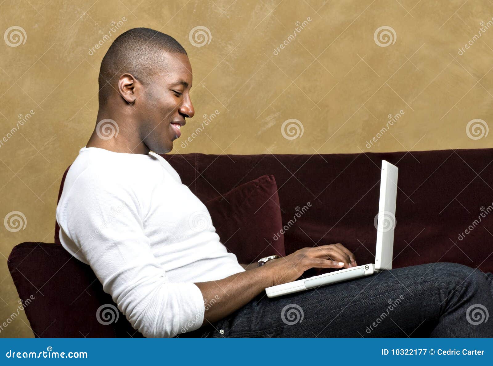 Handsome Male with laptop stock image. Image of computer - 10322177