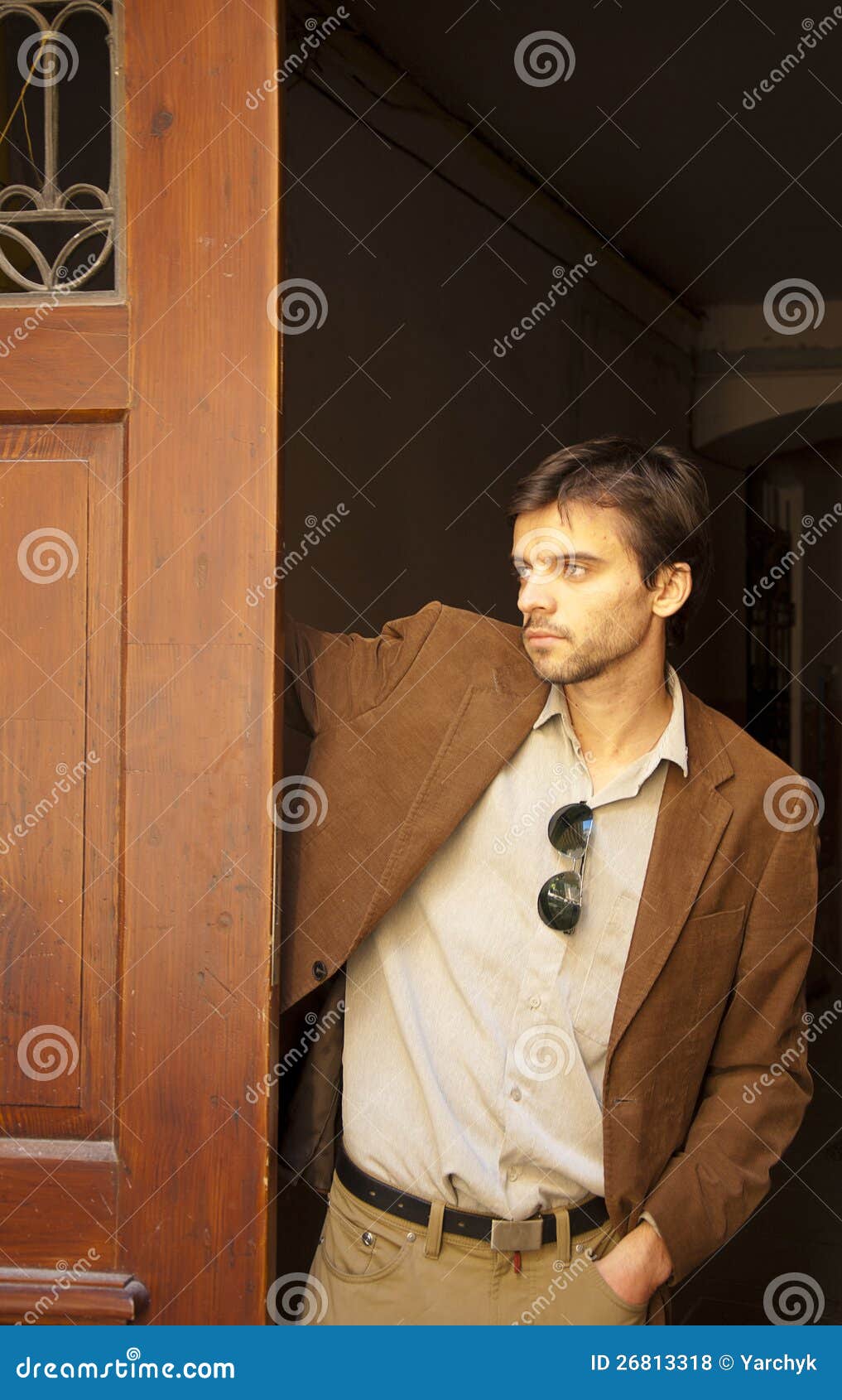 Handsome Male Model in a Doorway Stock Photo - Image of male, standing ...
