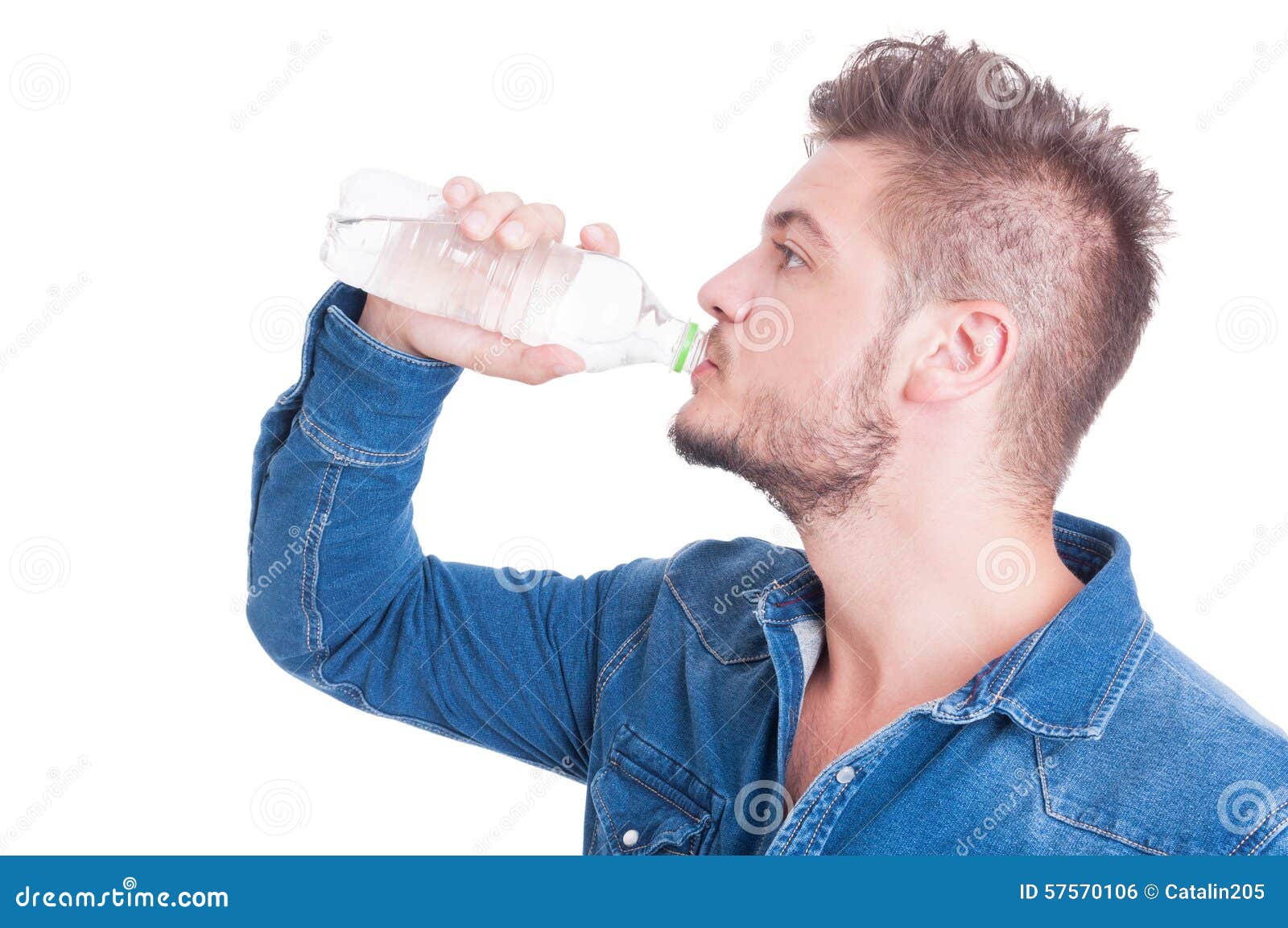 Handsome Male Model Drinking Water Stock Photo - Image of concept ...
