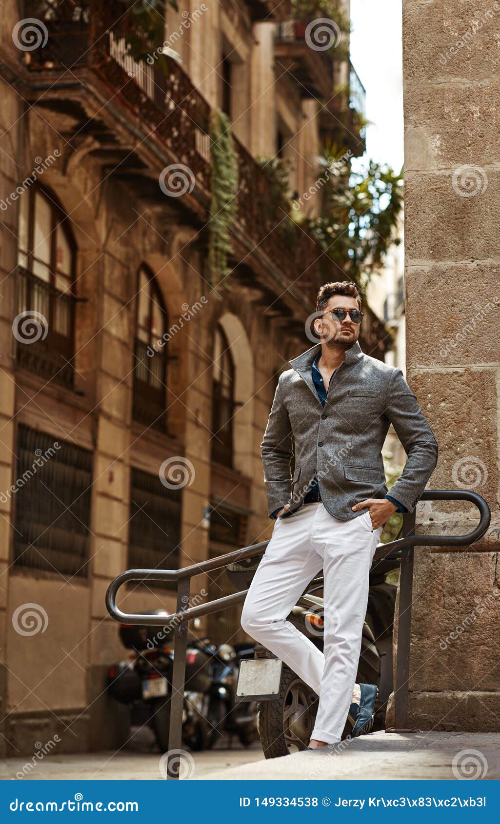 Handsome Male Model in Fashionable Clothes Stock Photo - Image of ...