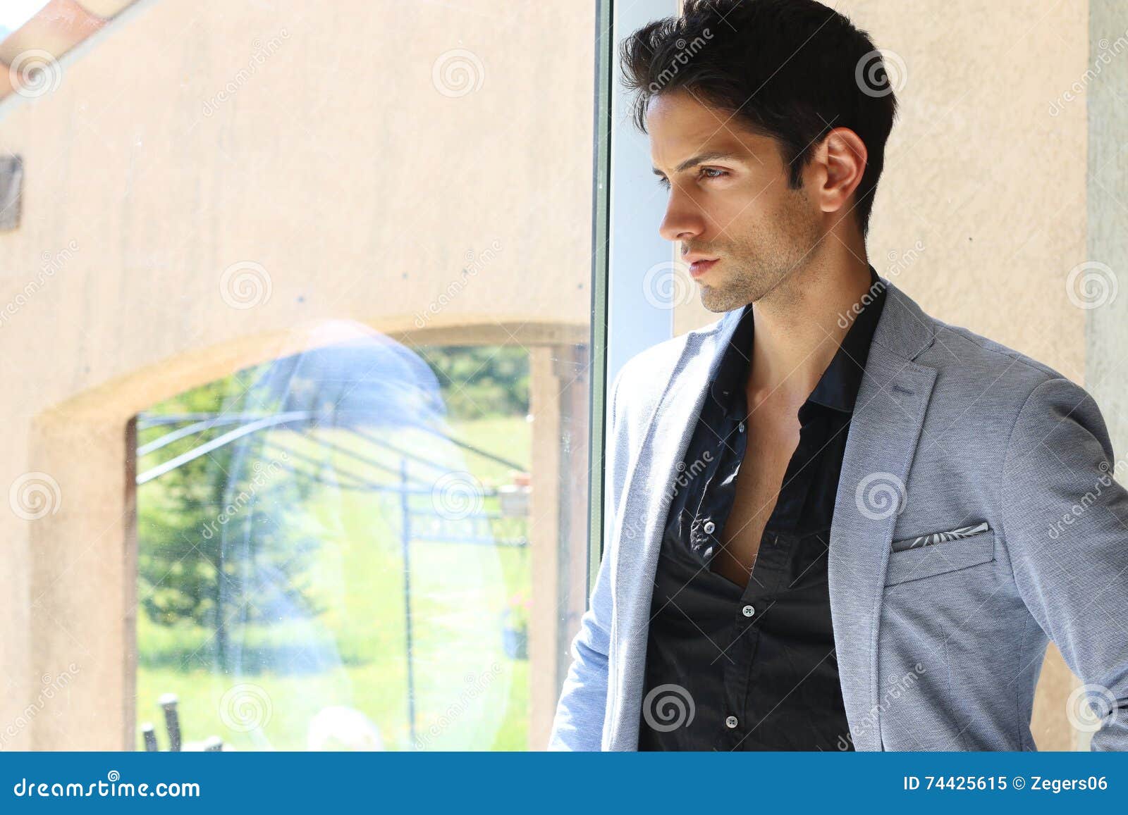 Handsome male model stock image. Image of elegant, beautiful - 74425615