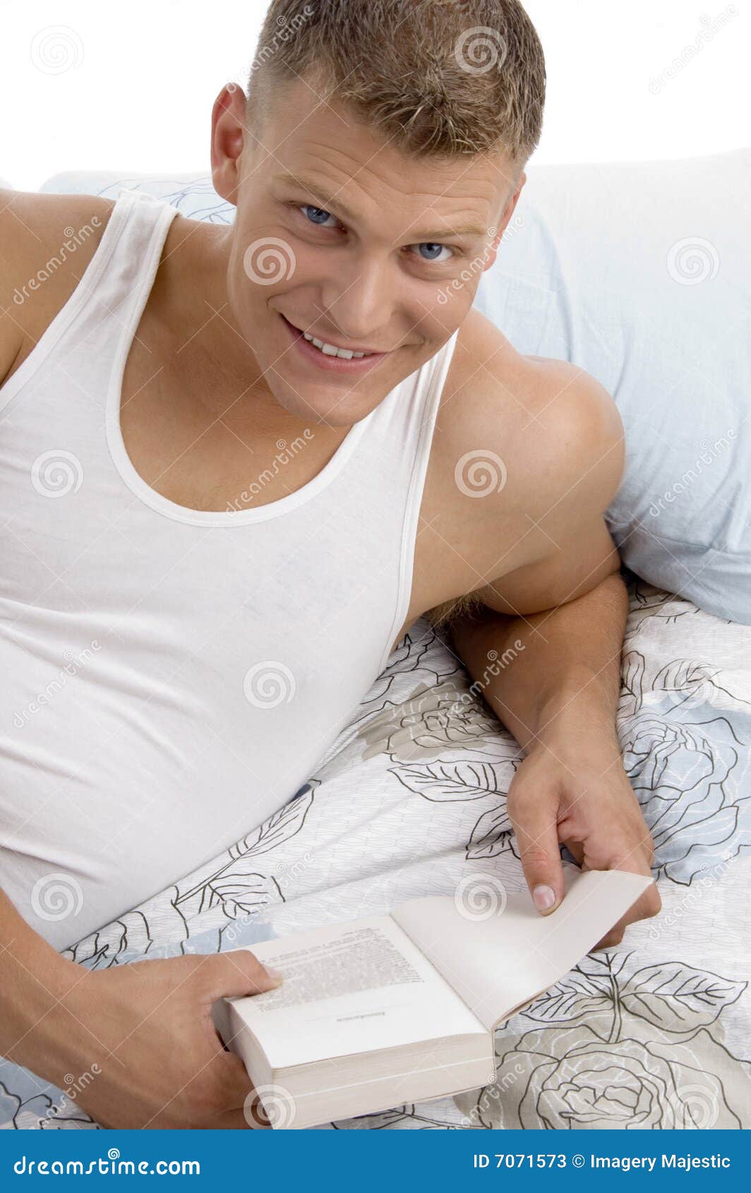 Handsome Male Reading Book Stock Image Image Of Male 7071573