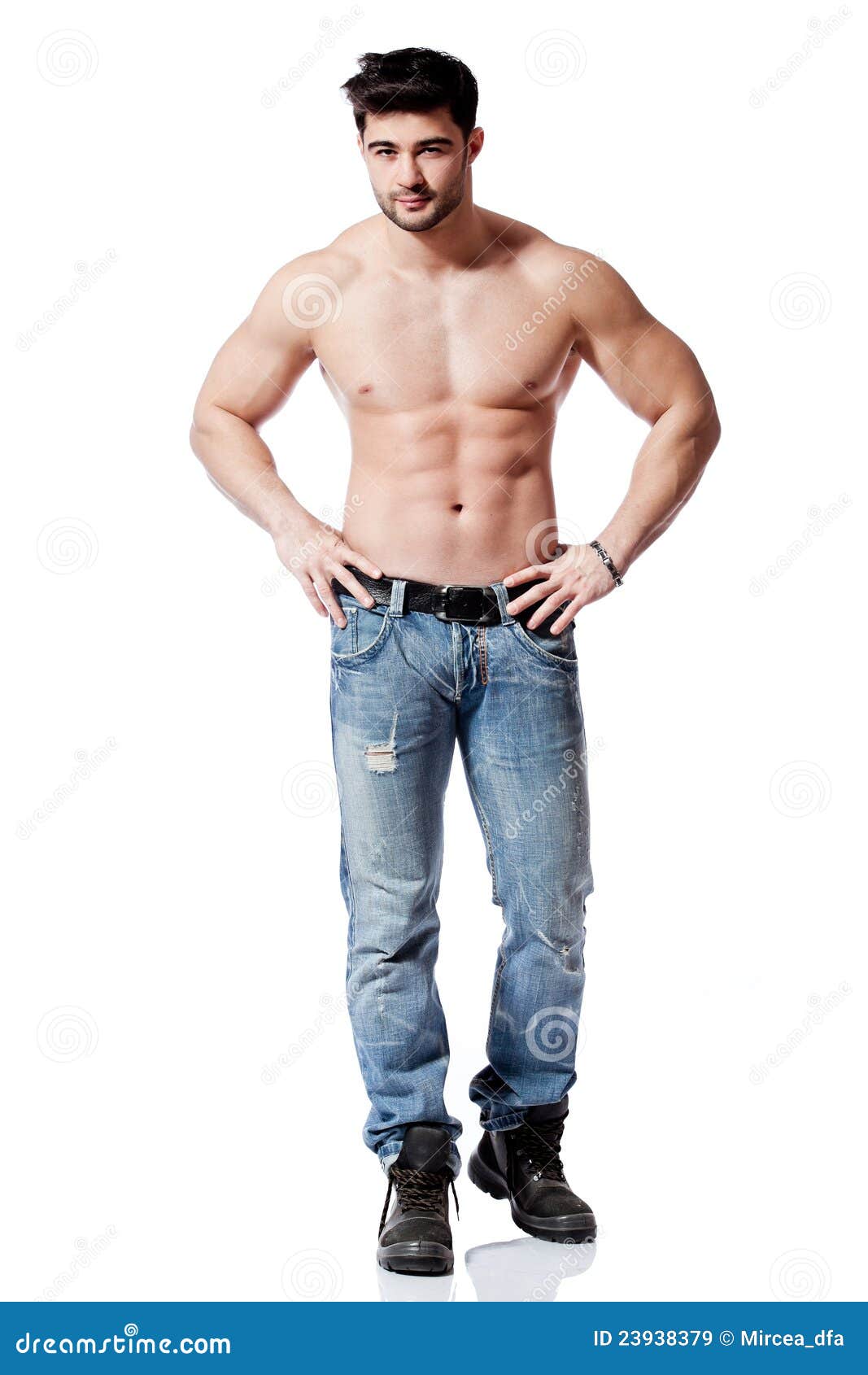 Handsome man stock image. Image of model, jeans, serious - 23938379