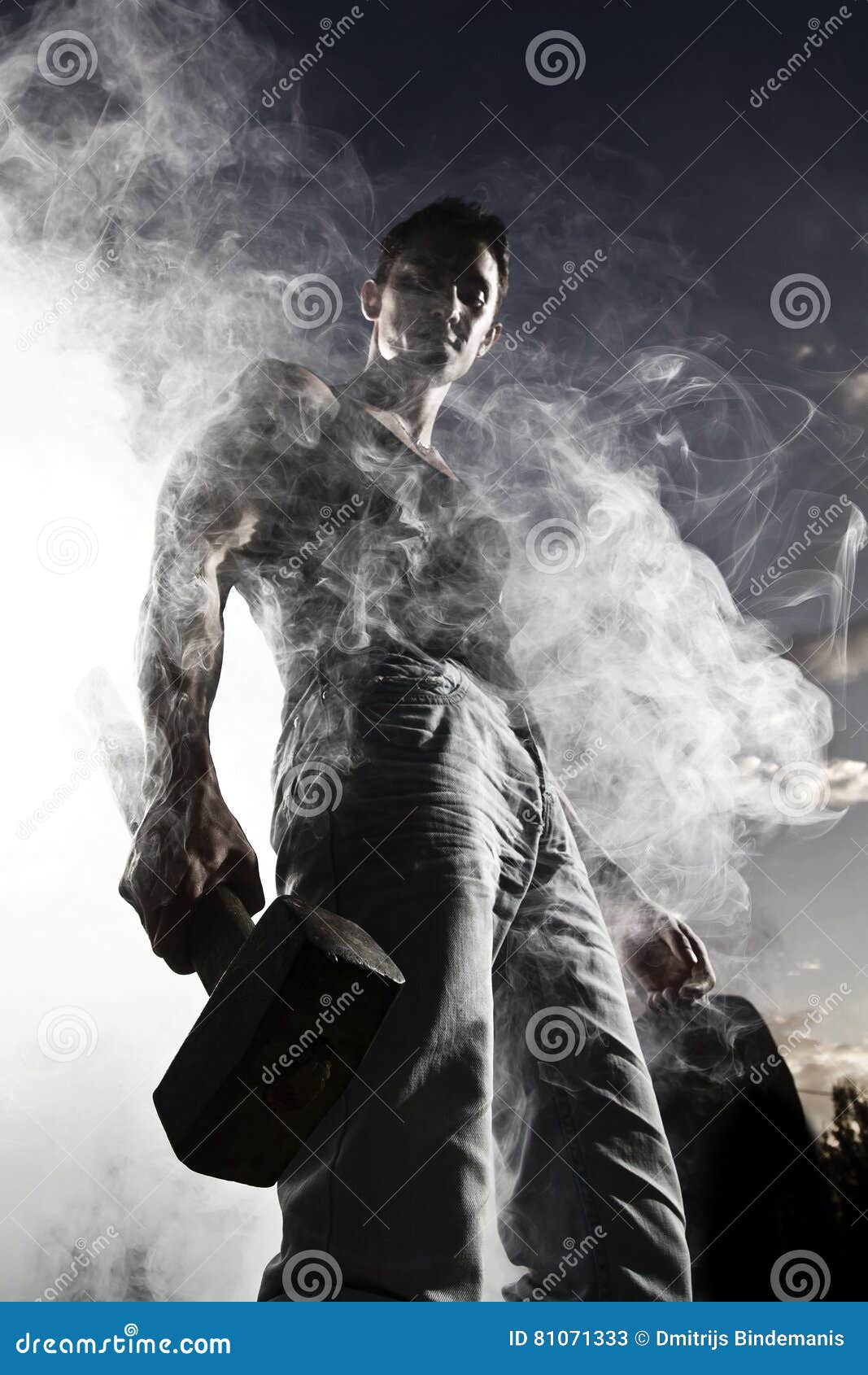 Handsome Man and Abstract Smoke Stock Image - Image of aggression ...