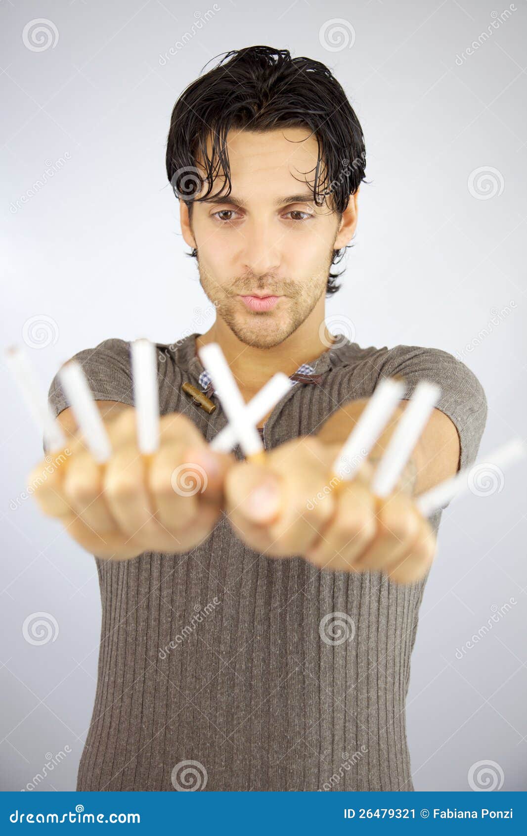 Handsome Man Addicted To Smoke Stock Image - Image of hand, handsome ...