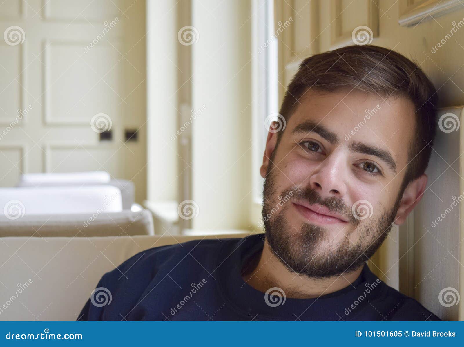 Handsome man with a beard stock image. Image of shoulders - 101501605