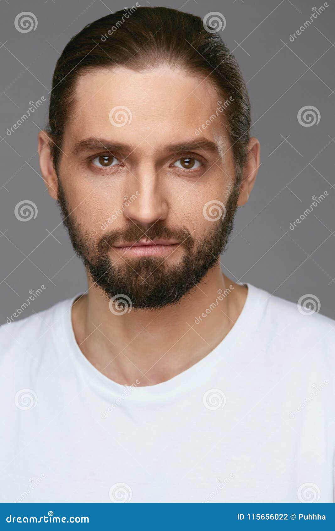 Handsome Man with Beautiful Face and Beard Stock Photo - Image of ...