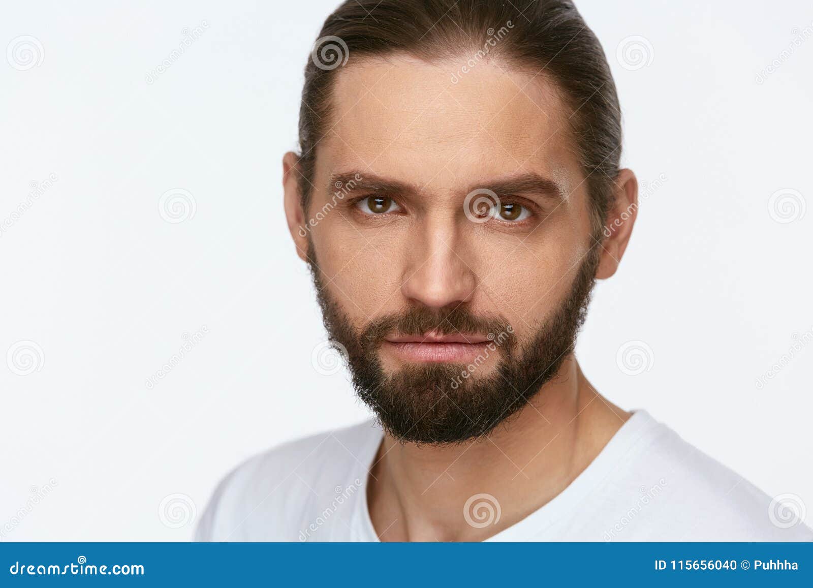 Handsome Man with Beautiful Face and Beard Stock Photo - Image of ...