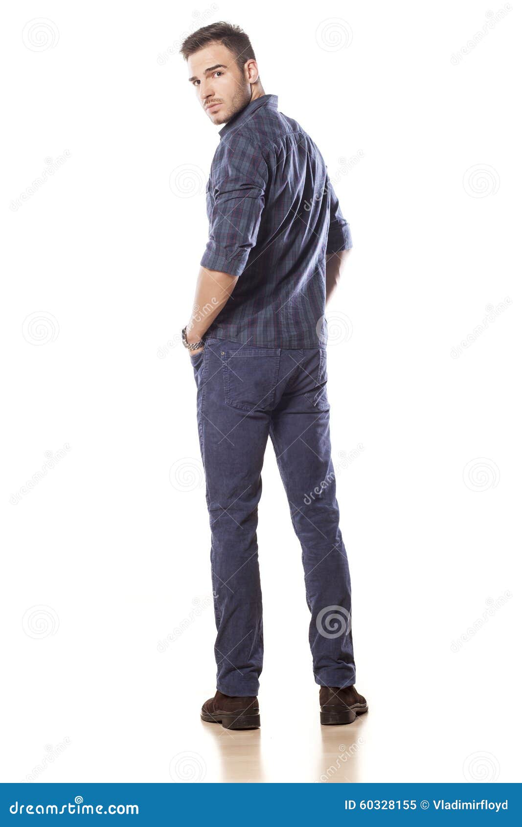 Handsome man from behind stock image. Image of standing - 60328155