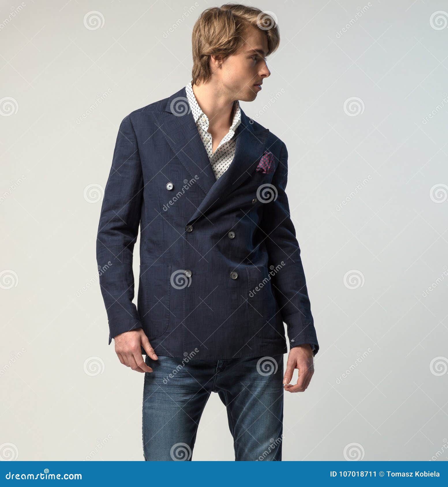 Handsome man in blue siut stock image. Image of style - 107018711