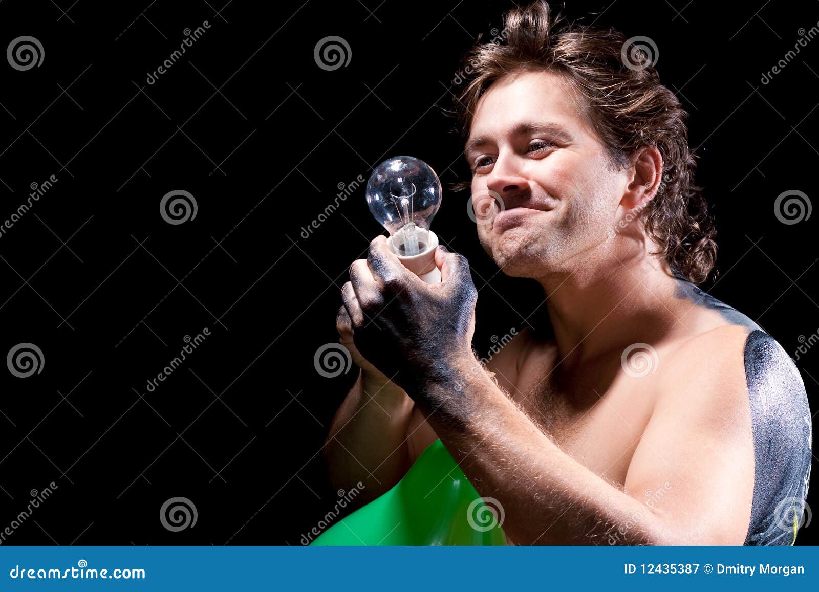 Handsome Man with Bodyart/body Art Exploring the L Stock Image - Image ...