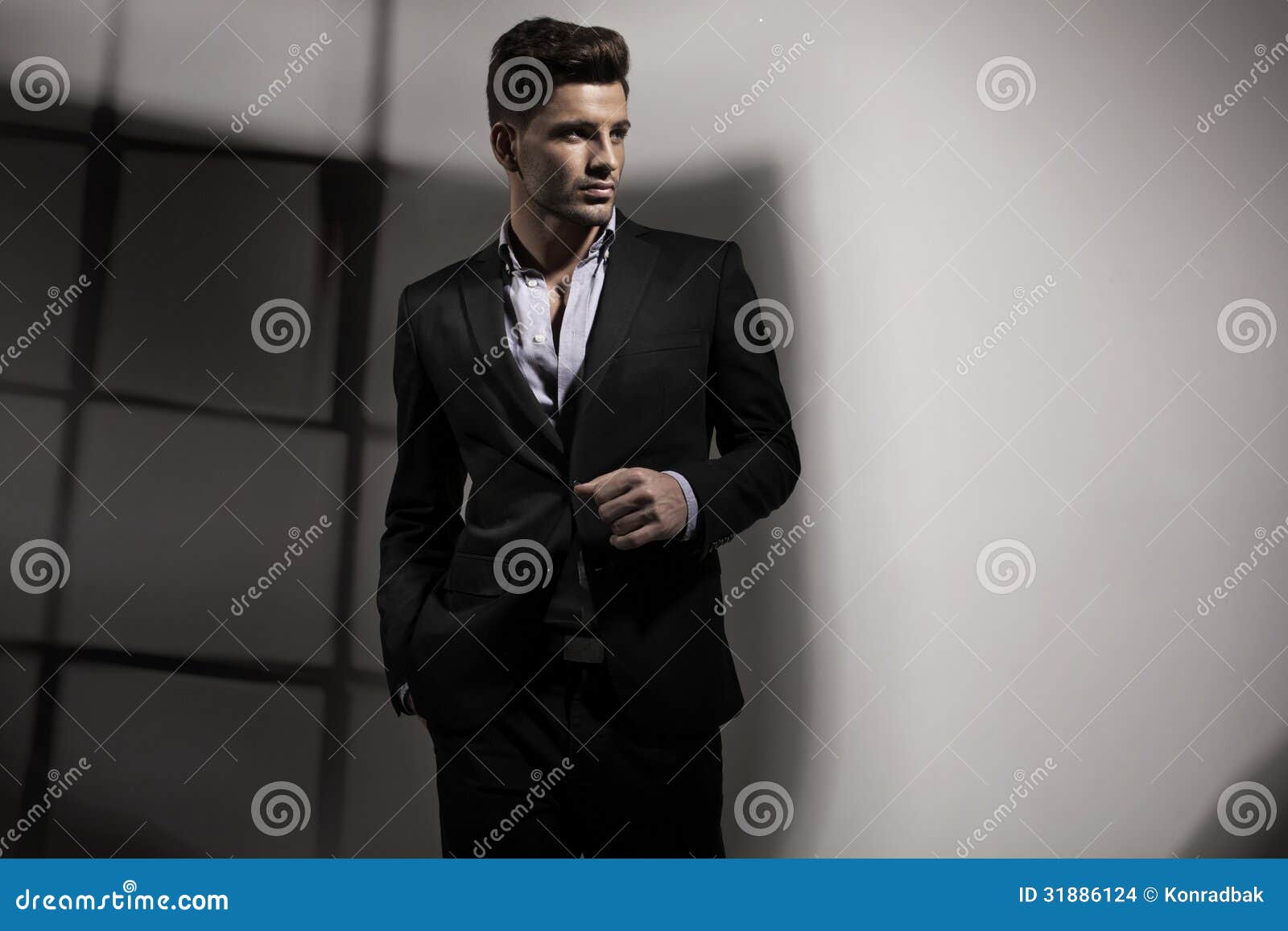 Handsome Man in Business Pose Stock Photo - Image of hair, caucasian ...