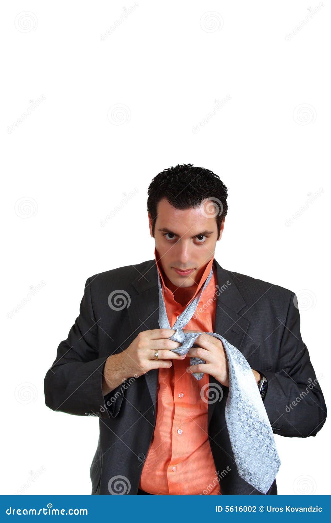 Handsome Man Busy Getting Dressed Stock Photo - Image of elegant, dress ...