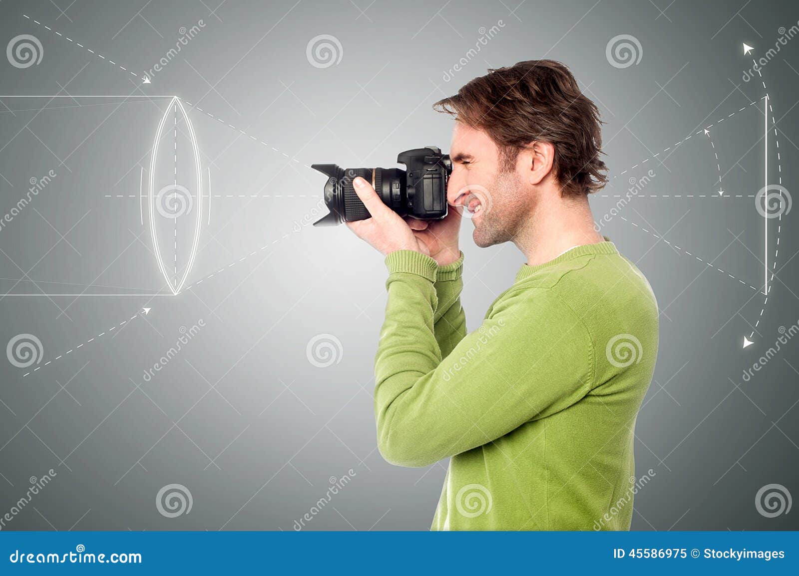 Handsome Man with the Camera Stock Image - Image of side, stylish: 45586975