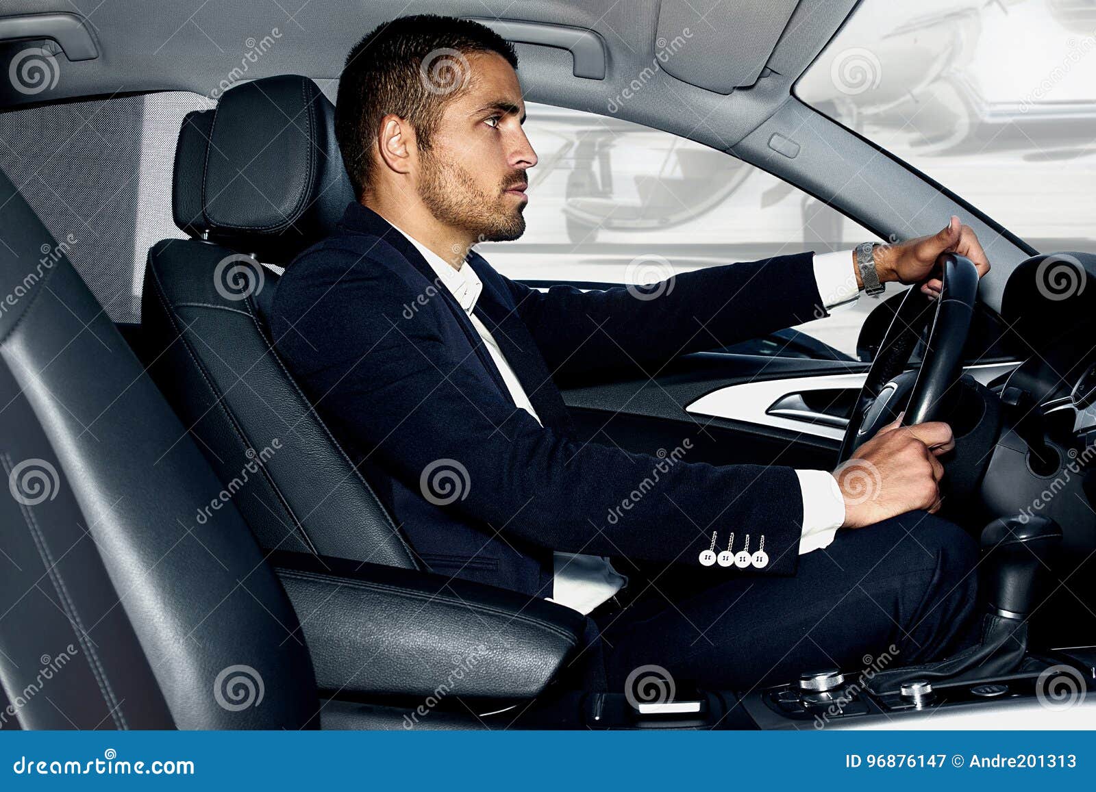 Handsome Man in the Car. Luxury Life. Stock Image - Image of people ...