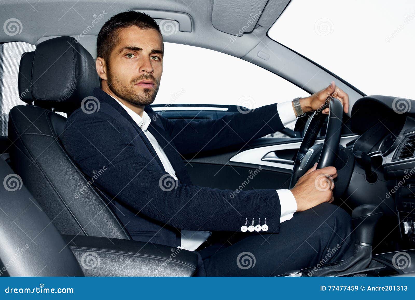 Handsome Man in the Car. Luxury Life. Stock Image - Image of vehicle ...