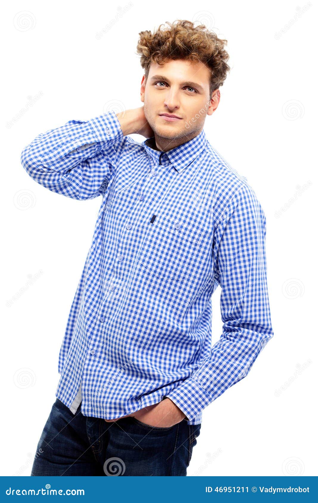 Handsome Man in Casual Cloth Stock Image - Image of hand, camera: 46951211