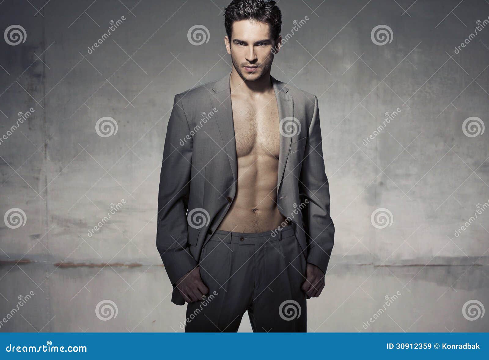 Handsome Man Casually Leaning Against the Wall Stock Image - Image of ...