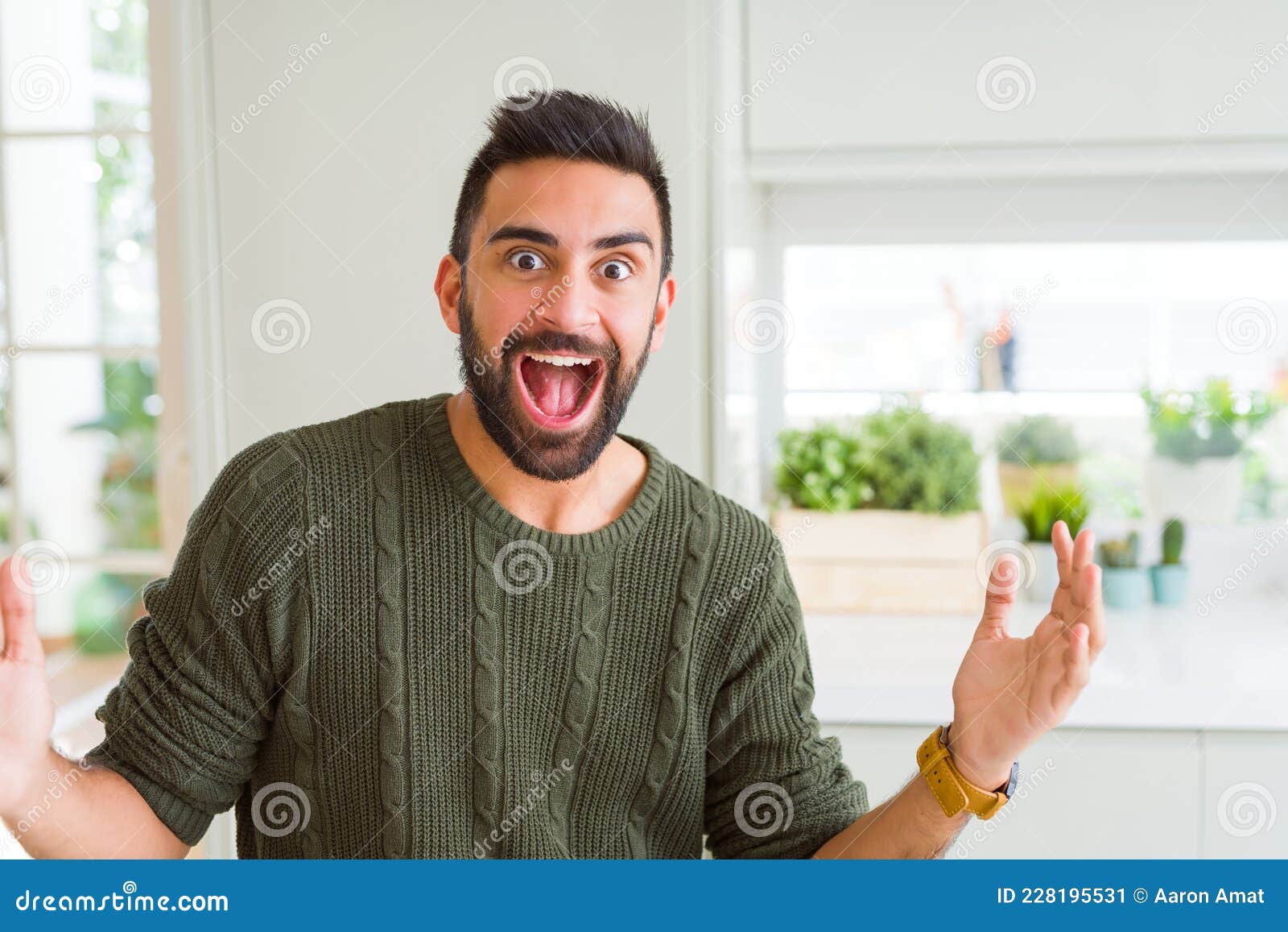 Handsome Man Celebrating and Cheering with Excitement Expression ...