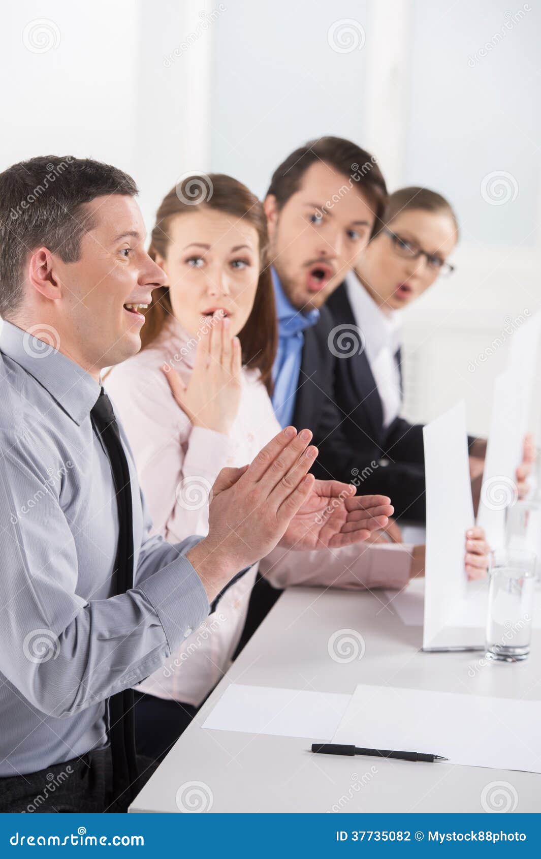 Handsome Man Clapping Hands and Shouting. Stock Photo - Image of ...