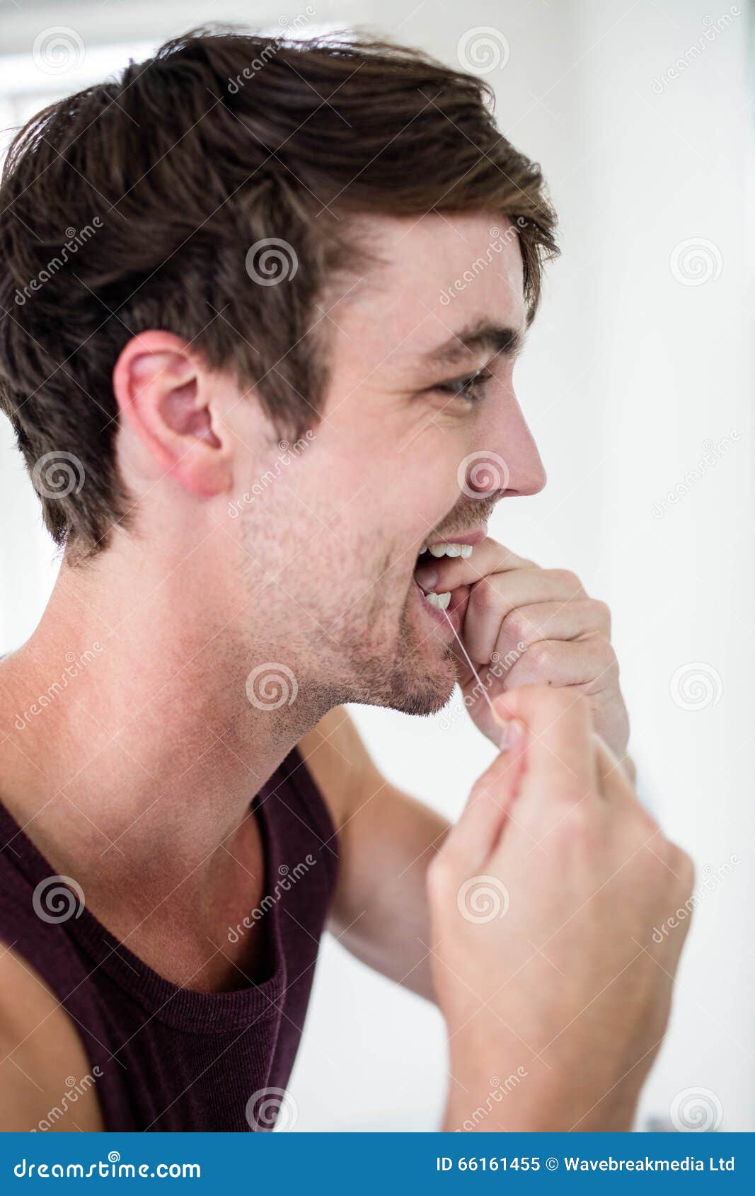 Handsome Man Cleaning His Teeth Stock Image - Image of cleanliness ...