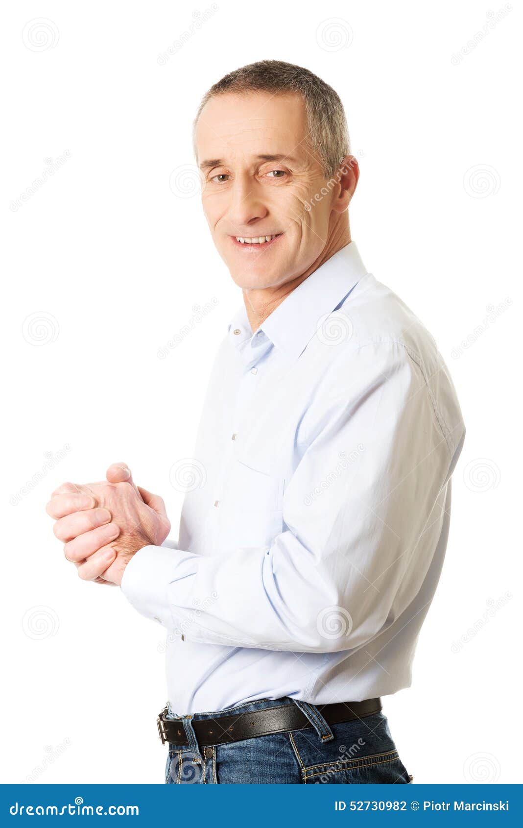 Handsome Man with Clenched Hands Stock Photo - Image of good, handsome ...