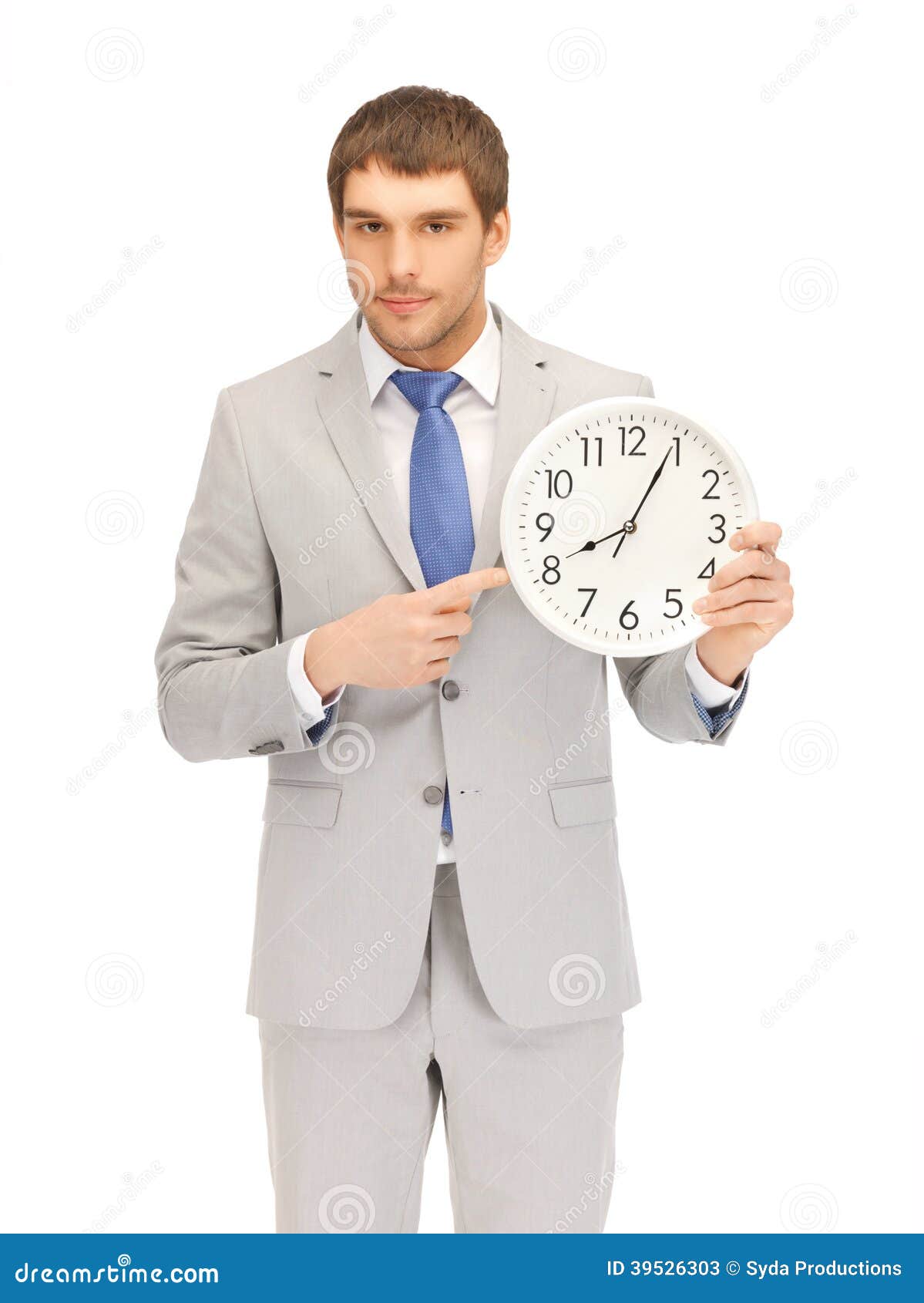 Handsome man with clock stock image. Image of model, professional ...