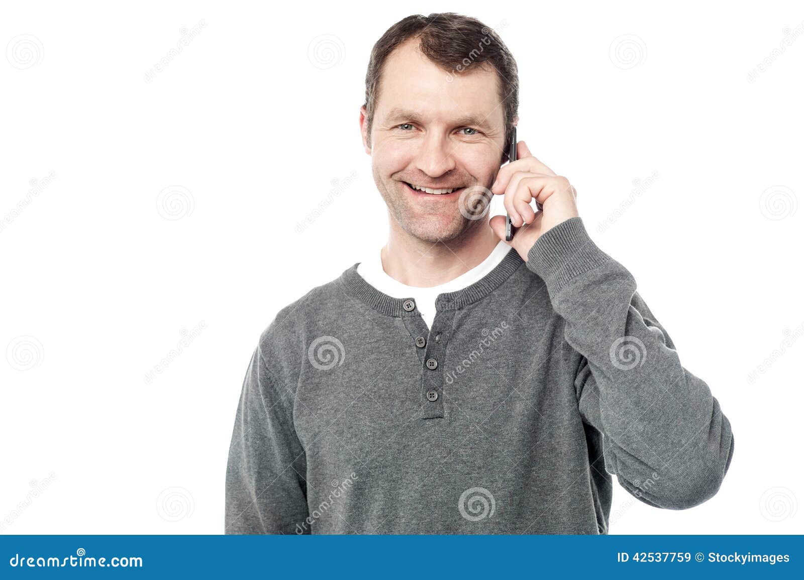 Handsome Man Communicating with Friend Stock Image - Image of cool ...