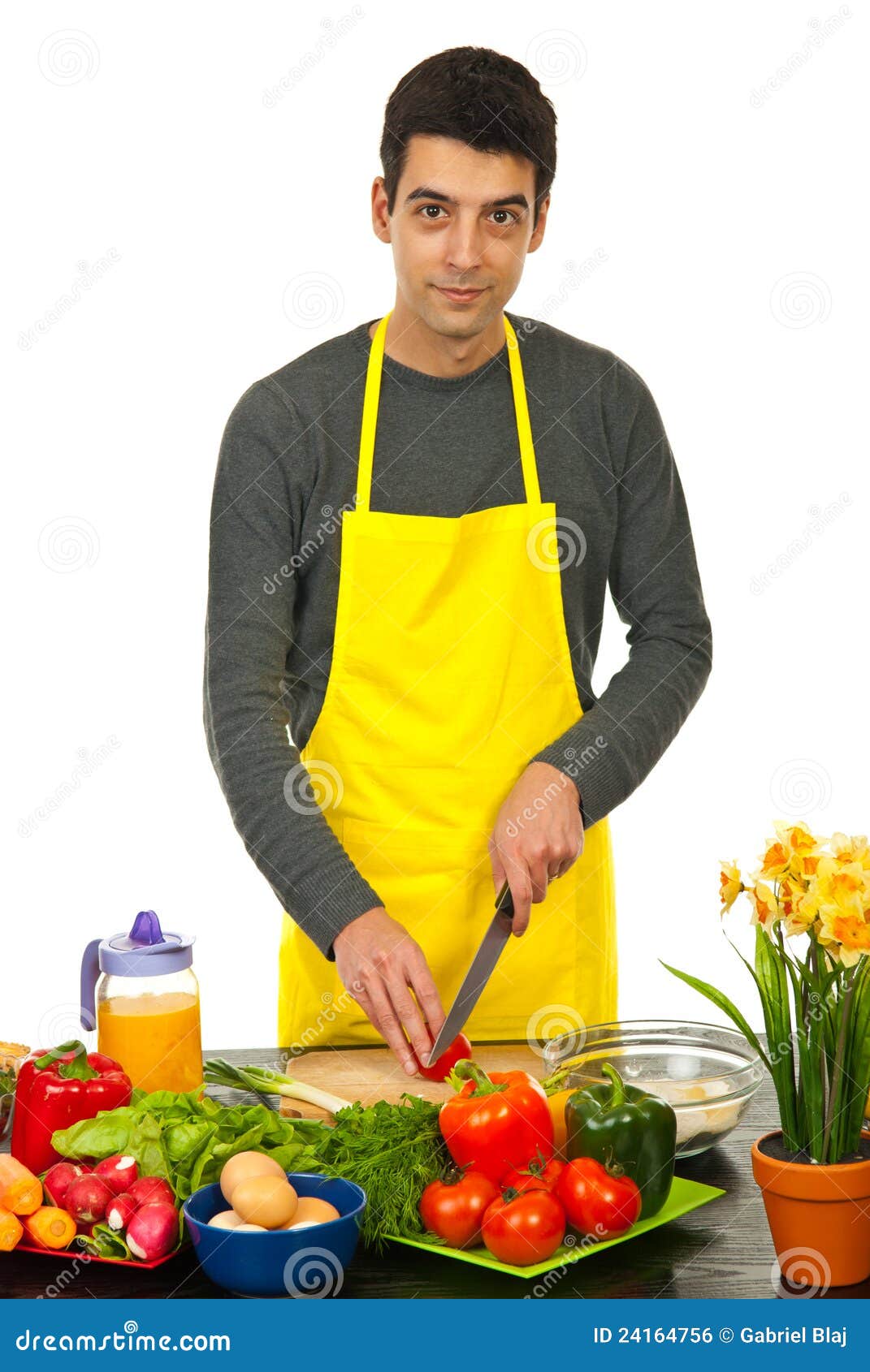 Handsome man cooking stock photo. Image of chef, modern - 24164756