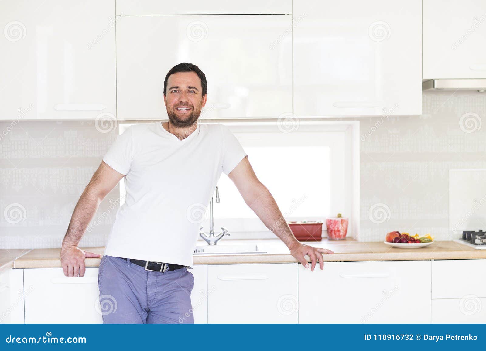 Handsome Man Cooking at Home in Kitchen Stock Photo - Image of male ...