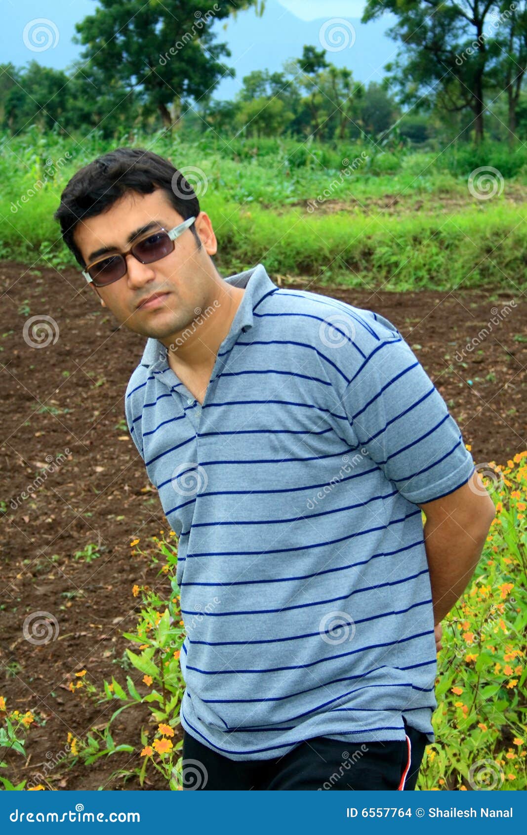Handsome Man in Countryside Stock Photo - Image of rural, thinking: 6557764