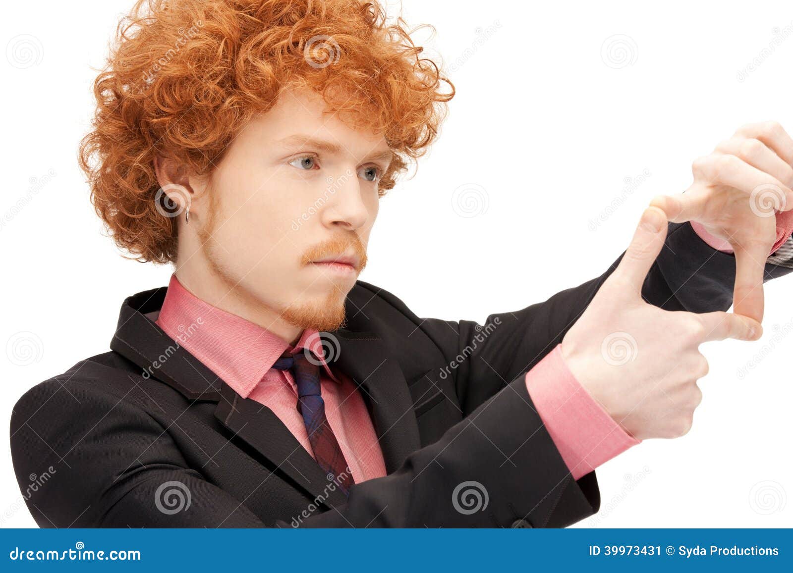 Handsome Man Creating a Frame with Fingers Stock Image - Image of face ...