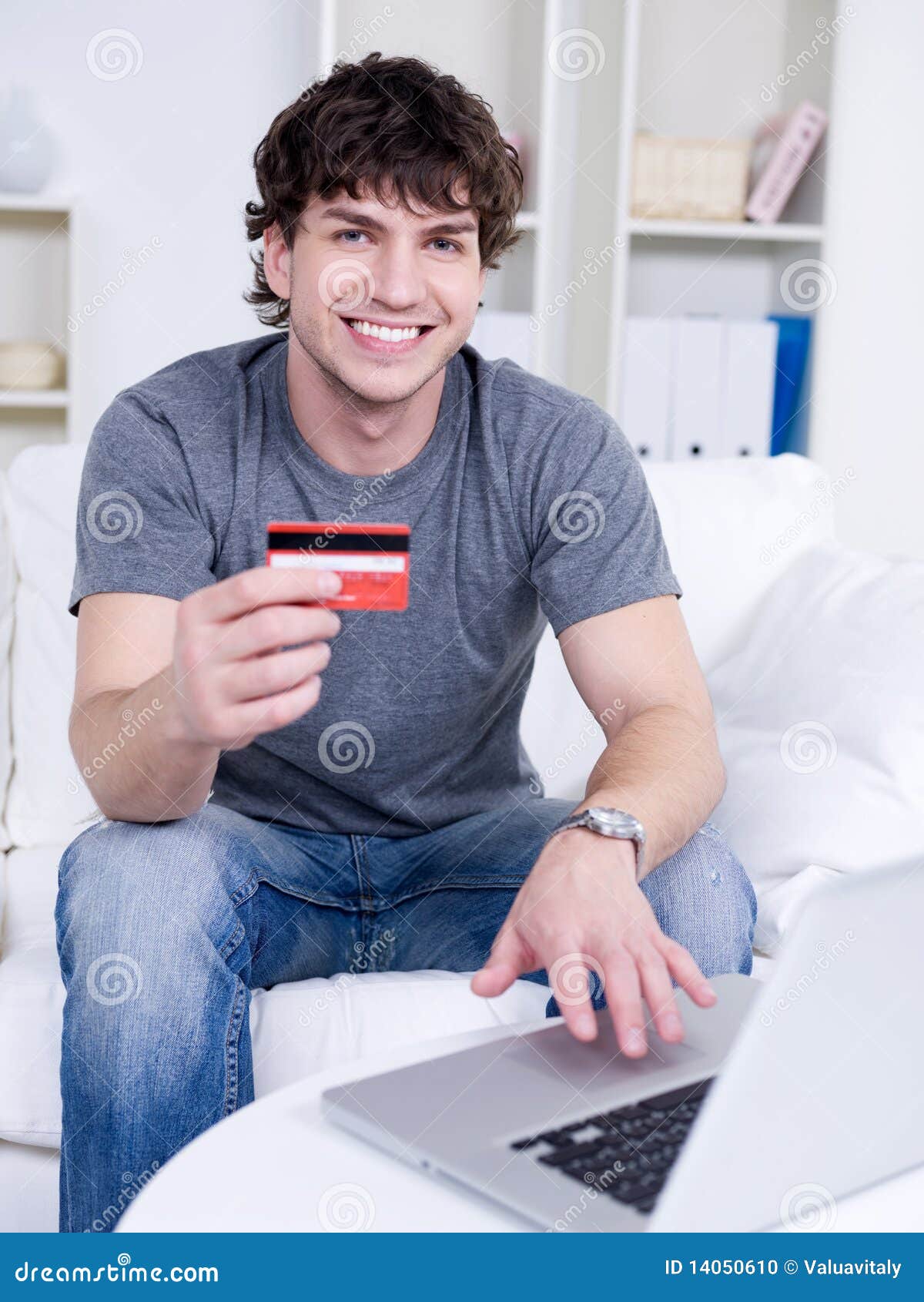 Handsome Man with Credit Card Stock Photo - Image of credit, relaxation ...