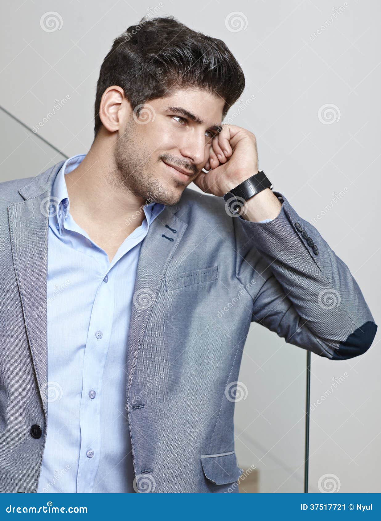 Handsome man daydreaming stock image. Image of dreamy - 37517721
