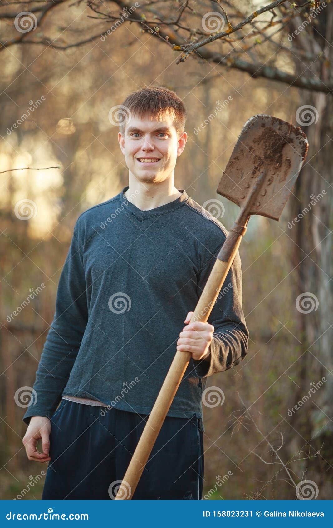 Handsome man digging stock image. Image of handsome - 168023231