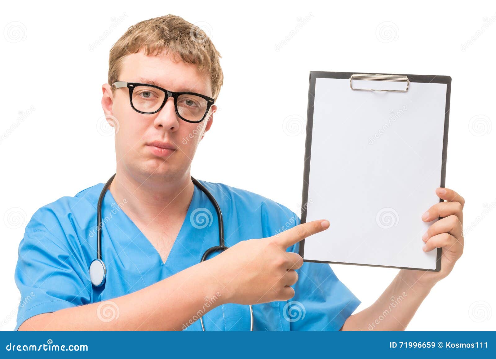 Handsome Man Doctor with a Blank in the Hands Stock Image - Image of ...